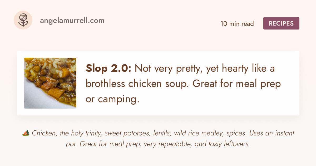 Slop 2.0 Recipe – Like a Hearty Broth-less Chicken Soup